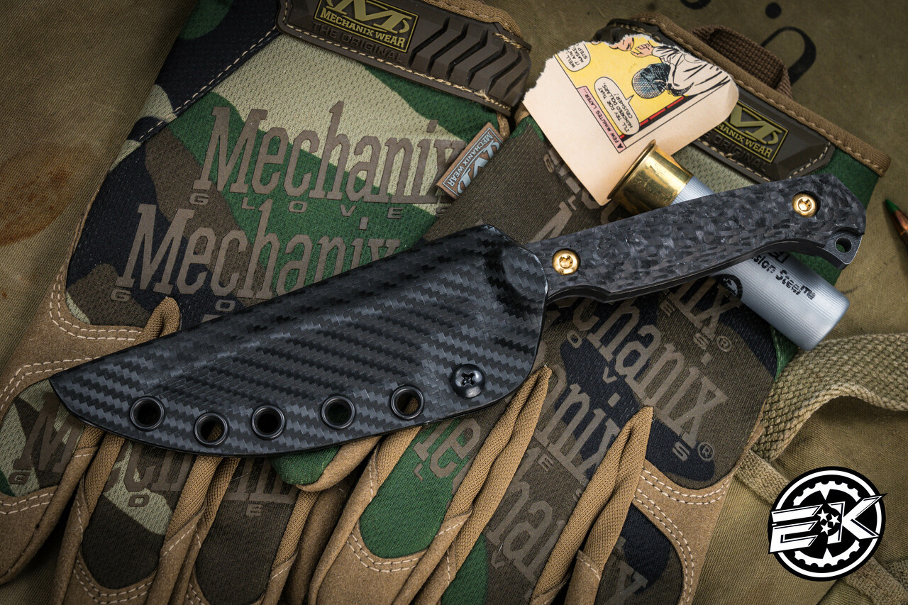 Toor Knives Krypteia Carbon Fiber Fixed Blade Knife 4" Drop Point Black ...