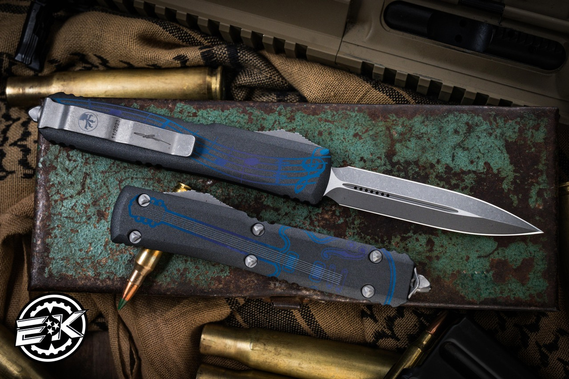 Microtech Ultratech Blue Purple Otf 34 Dagger Apocalyptic Ncks