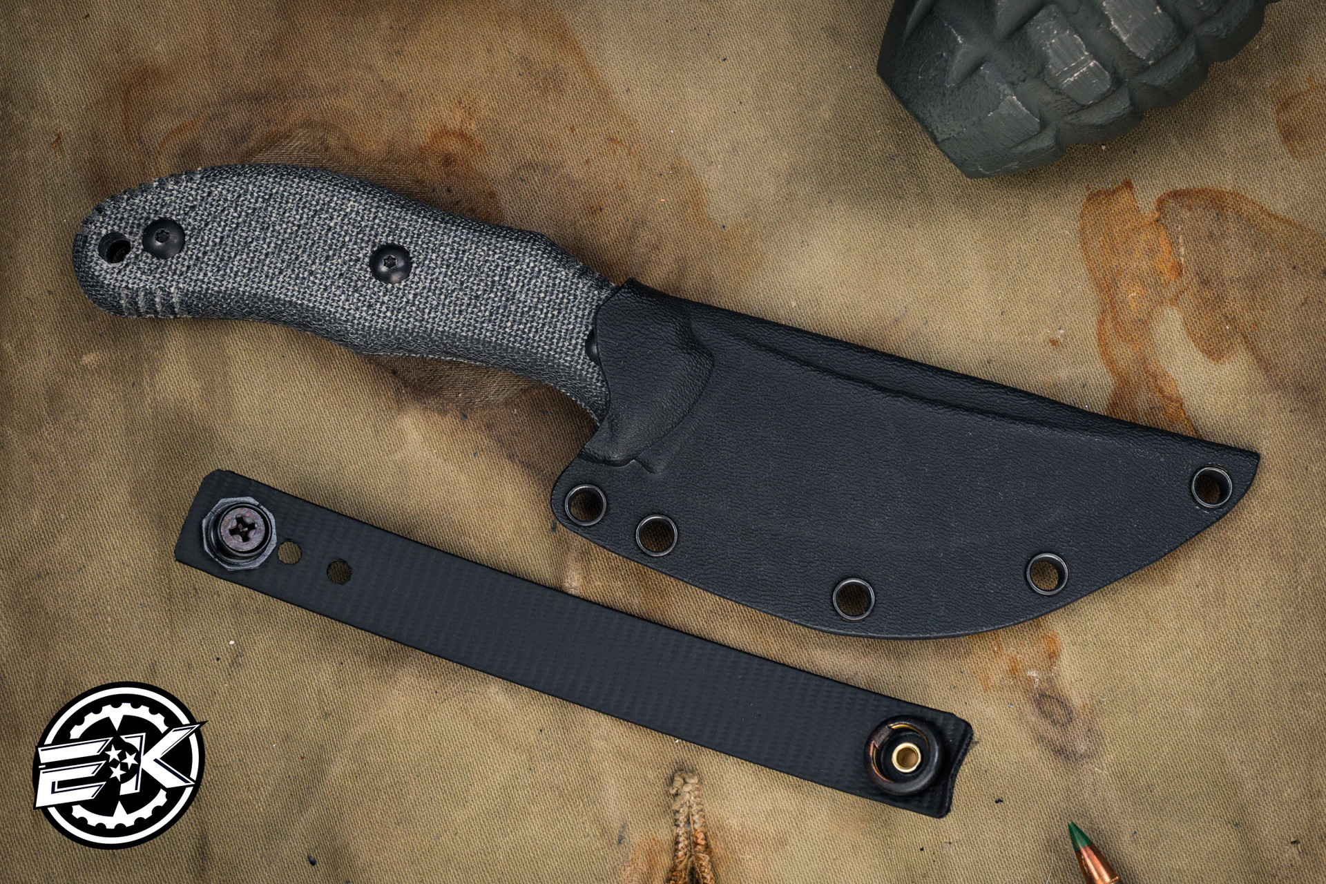 Bastinelli Knives "Chopper" Fixed Blade Black Micarta 3.5" M390 PVD ...