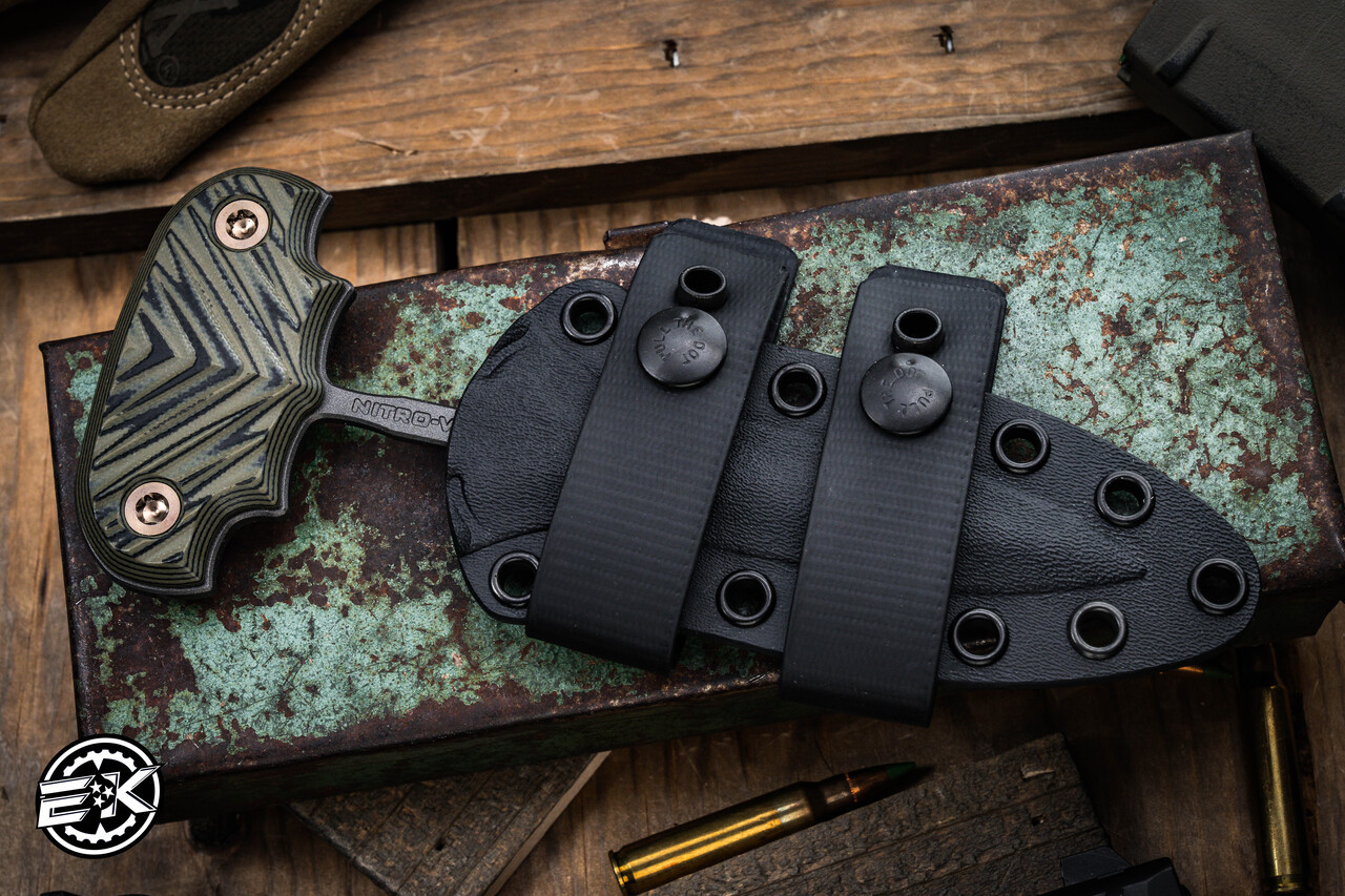 RMJ Tactical Reaver Push Dagger Fixed Blade Dirty Olive G10 4.25" Nitro ...