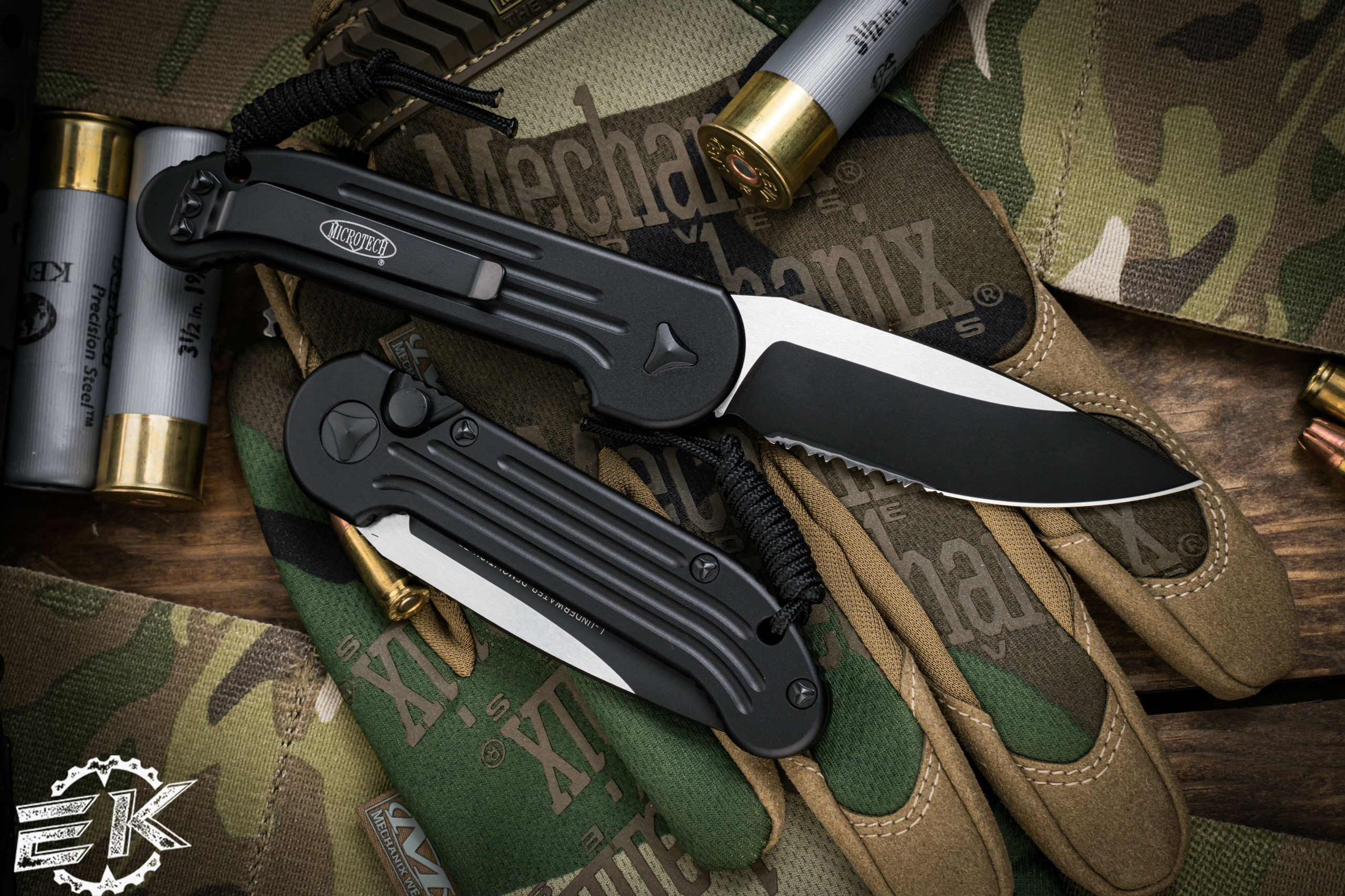 Microtech Ludt Automatic Folding Knife 34 Drop Point Black Serrated