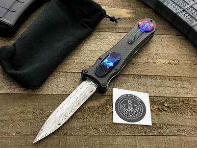 G&G Hawk Knives Custom Deadlock Model A OTF 3.75" Damascus D/E Dagger