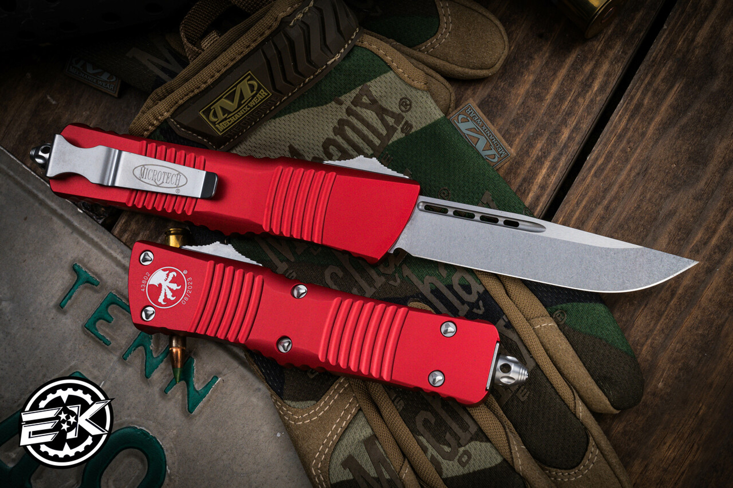Microtech Combat Troodon Otf Automatic Knife Red 38 Drop Point