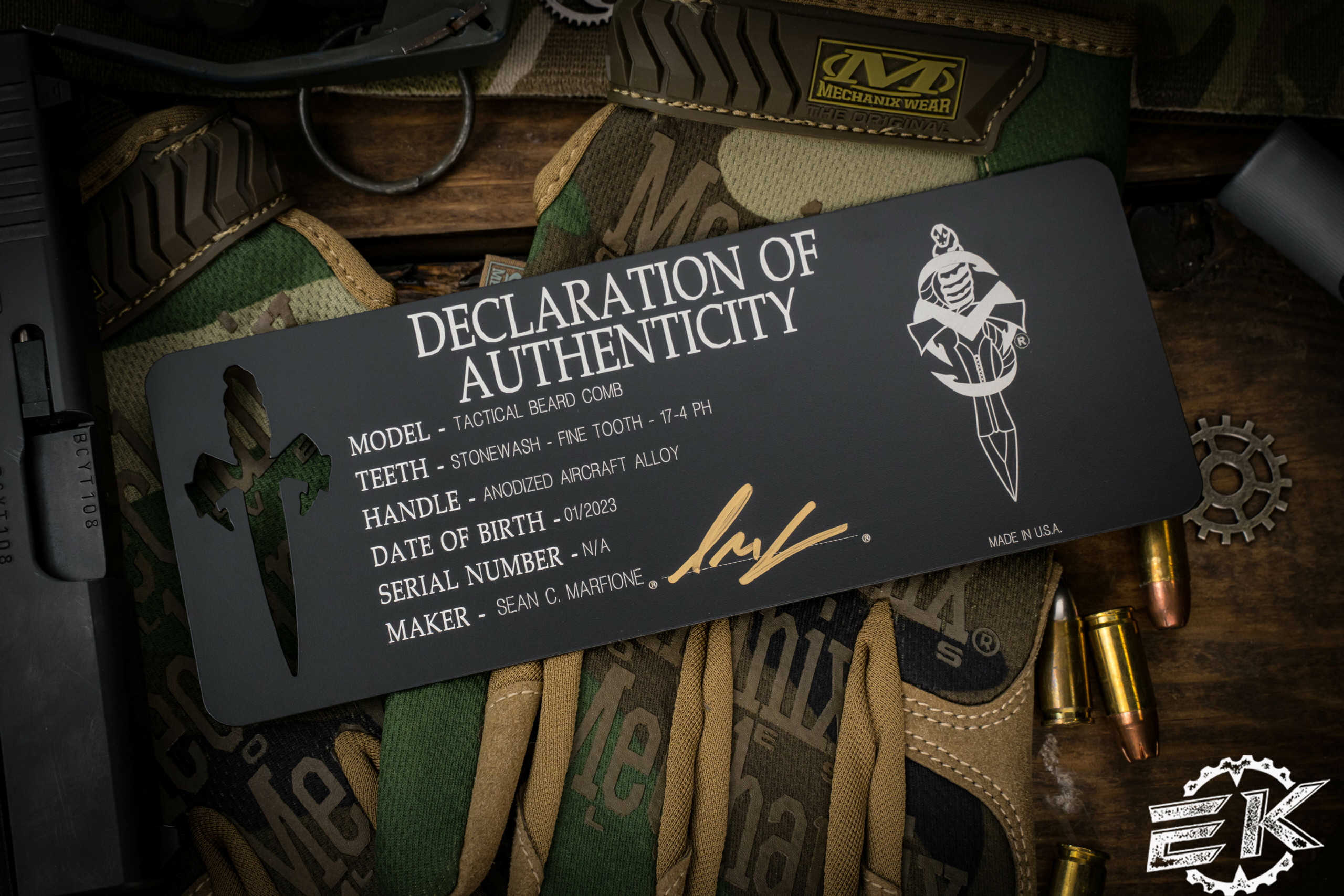 Microtech Marfione Custom Tactical UTX-85 Beard Comb Black 3" Comb ...