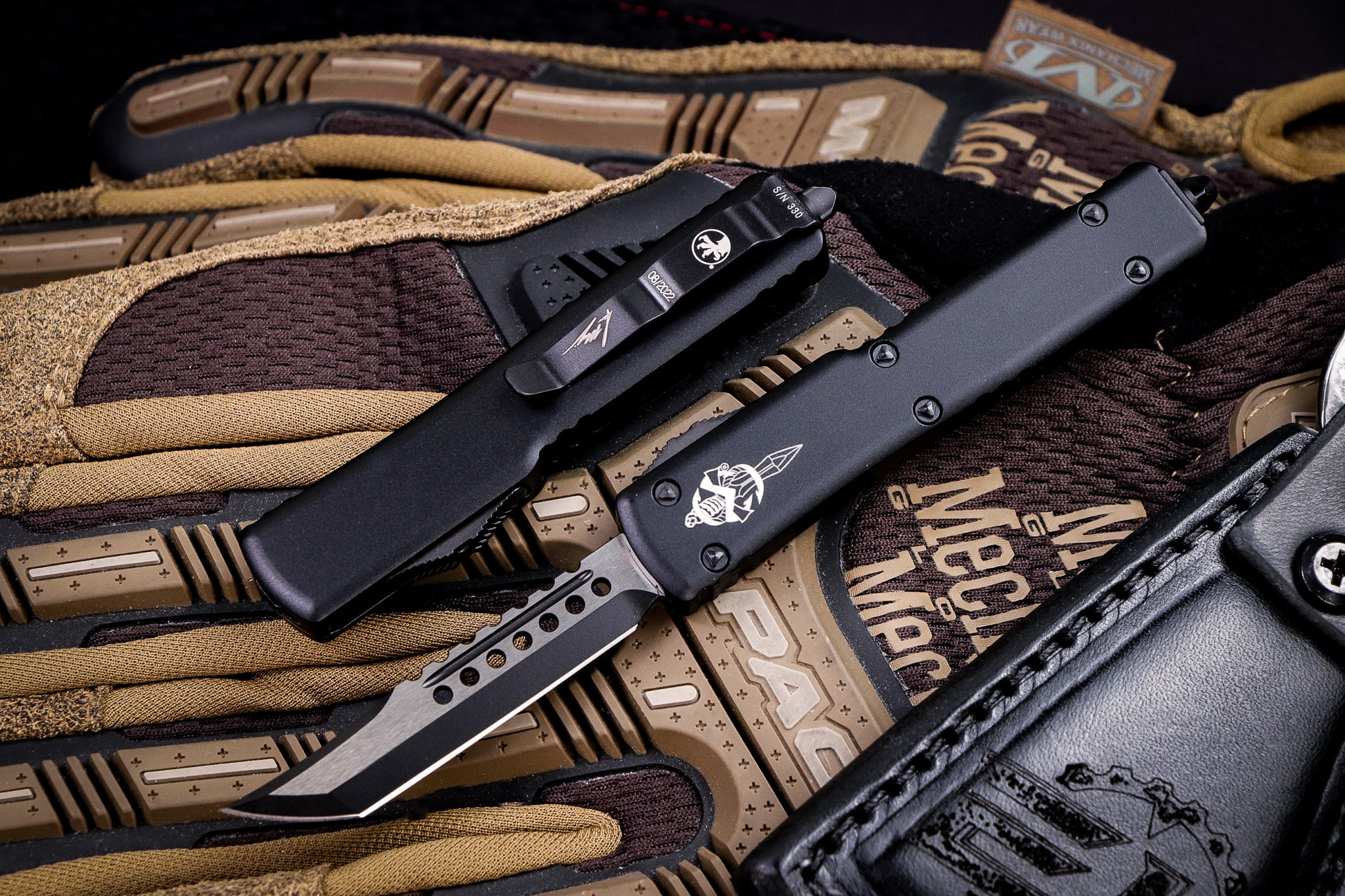 Microtech UTX-70 Hellhound OTF Automatic Knife Black 2.4" Hellhound Black 419-1TS