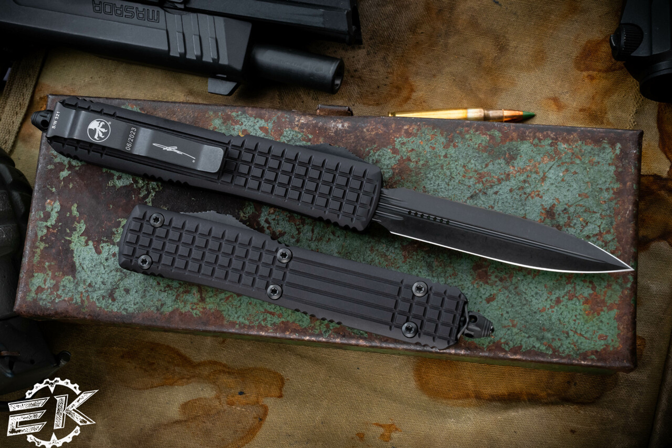 Microtech Ultratech Delta Frag Nickel Boron Internals 34 Dlc Serrated