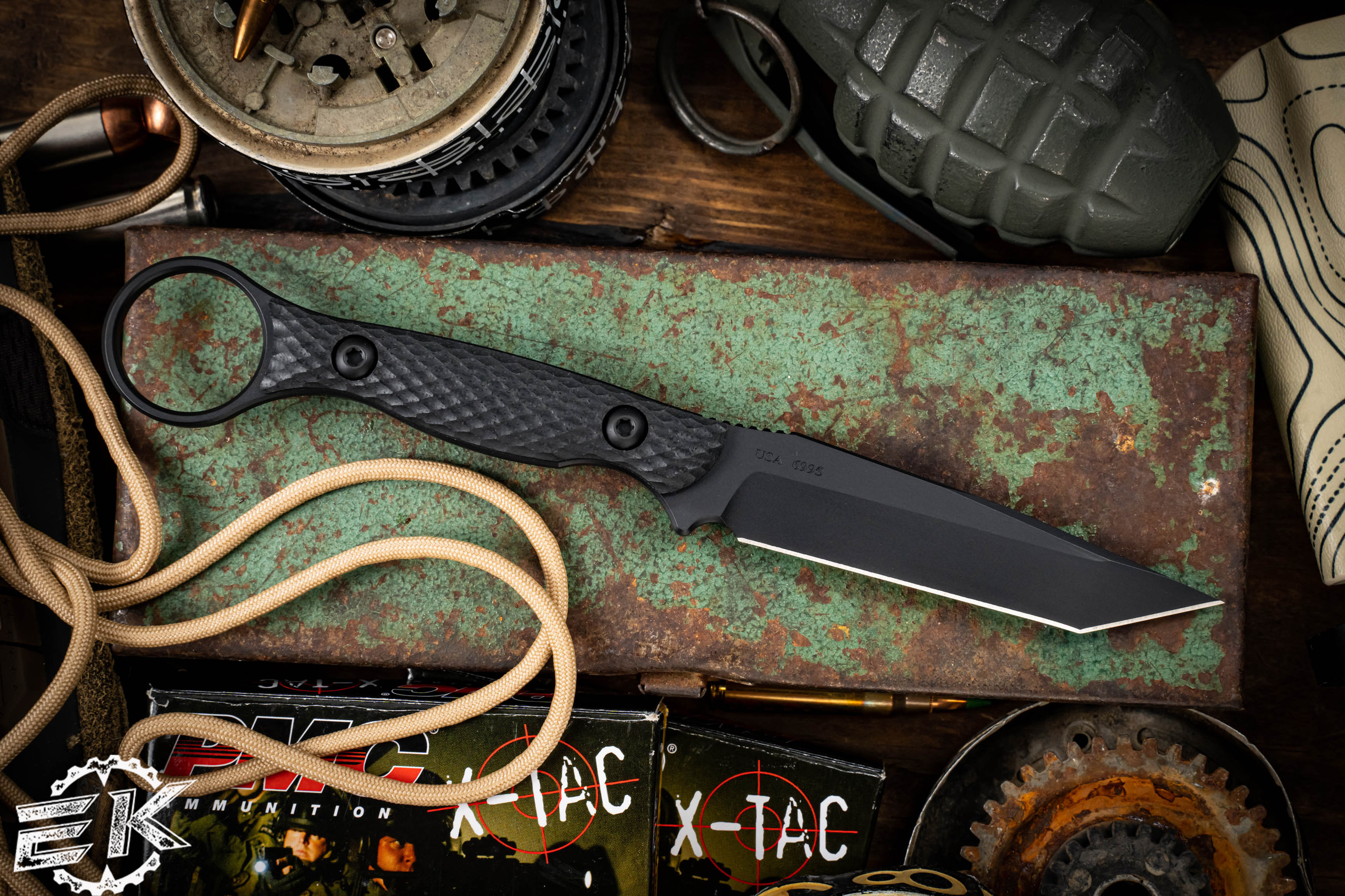 Toor Knives Serpent Fixed Blade Knife Black G10 3.75" Tanto Shadow Black