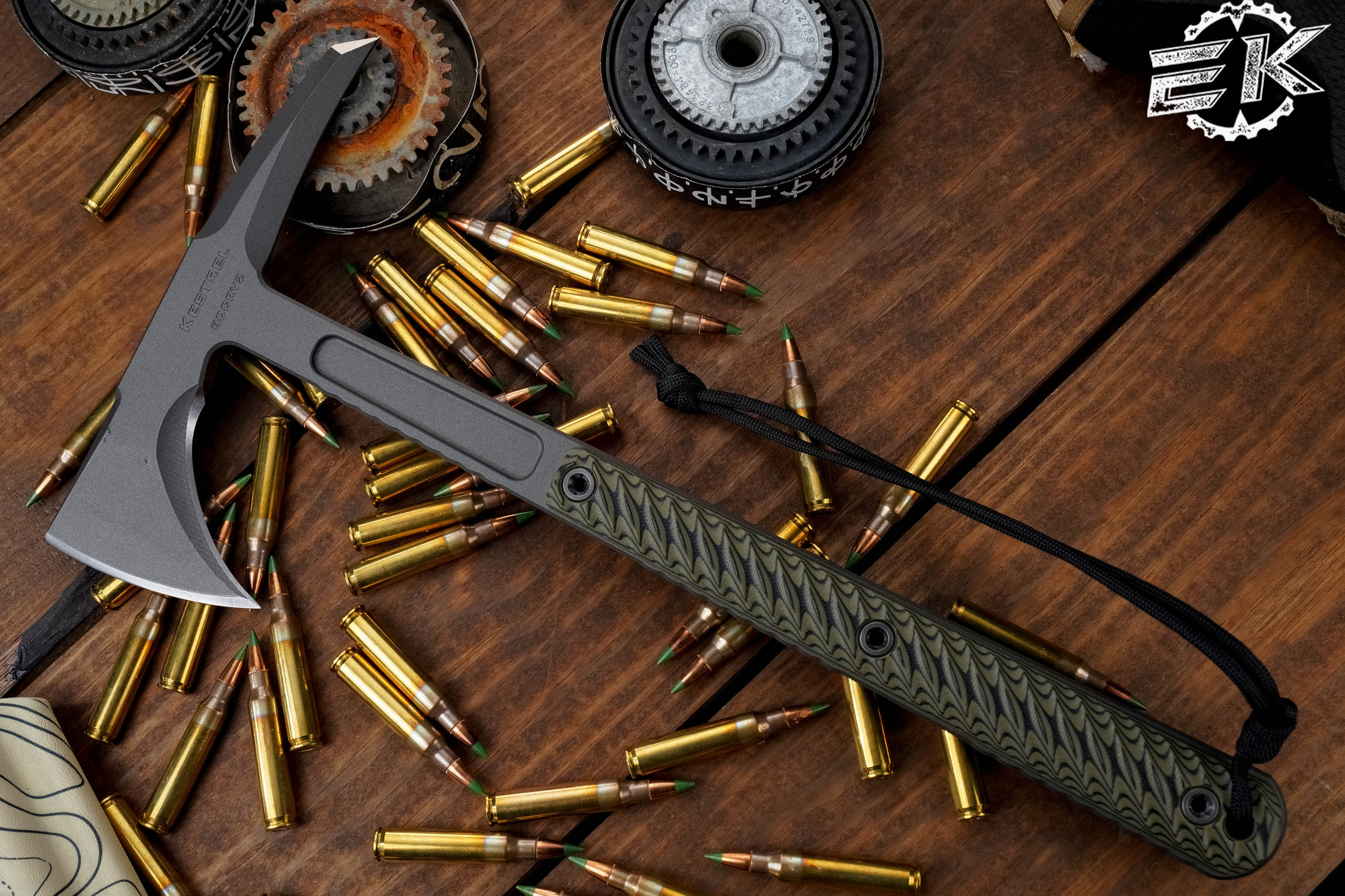 RMJ Tactical Kestrel Dirty Olive G10 Tomahawk Axe 13" Tungsten