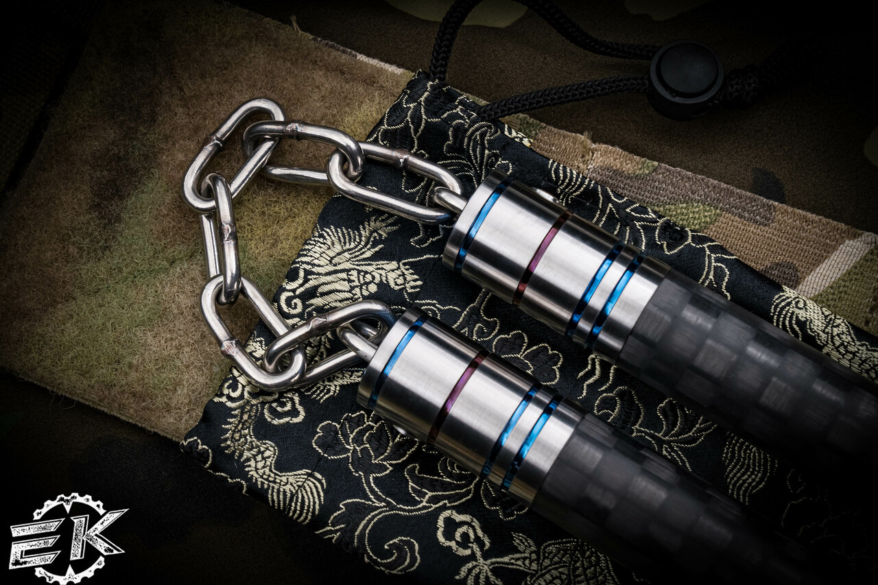 Sergey Rogovets Custom "Nunchucks" Carbon Handles, Titanium Anodized Ends
