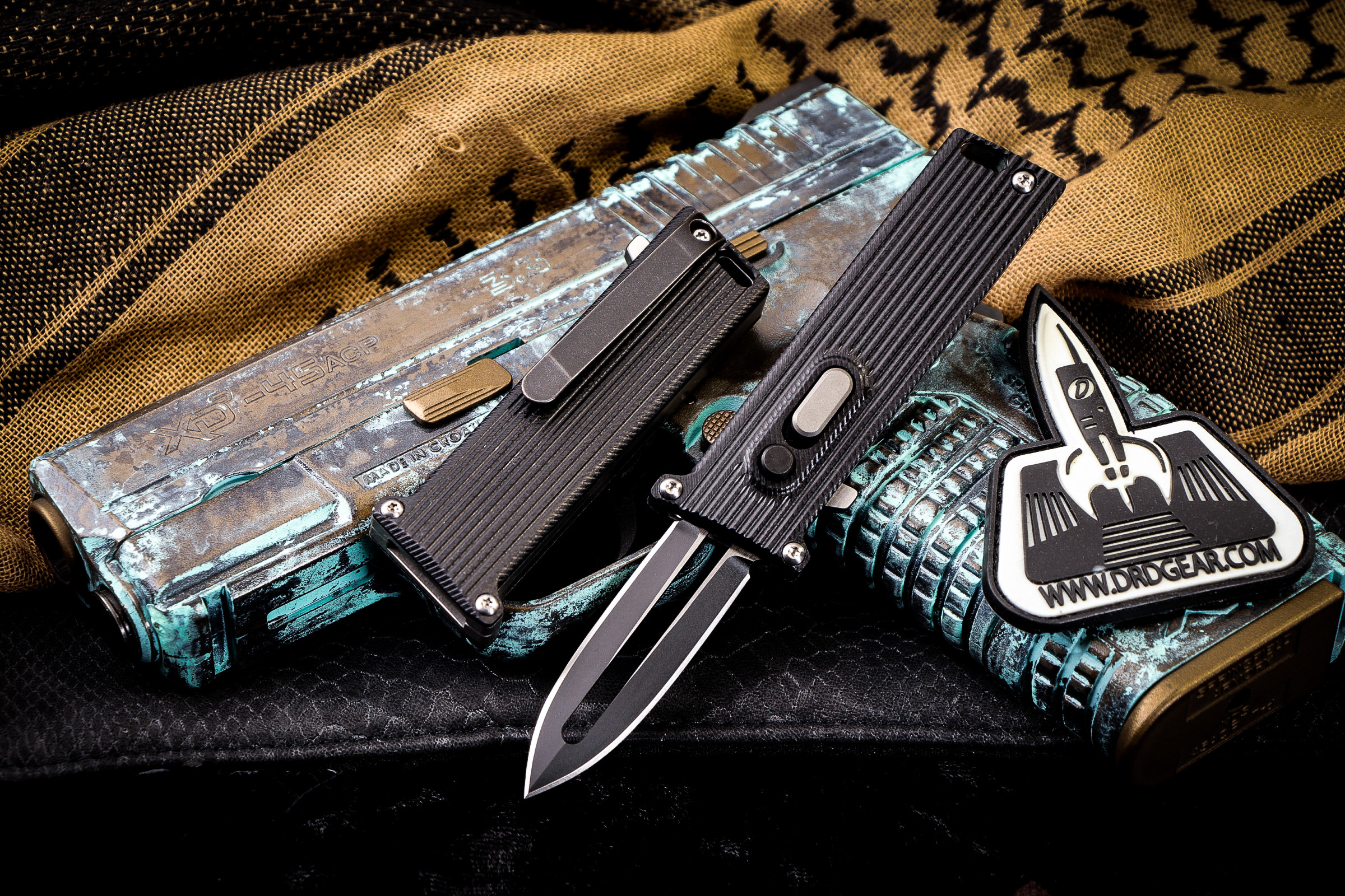 D Rocket Designs Tallin Single Action Automatic OTF Knife Black G10 1.9 ...