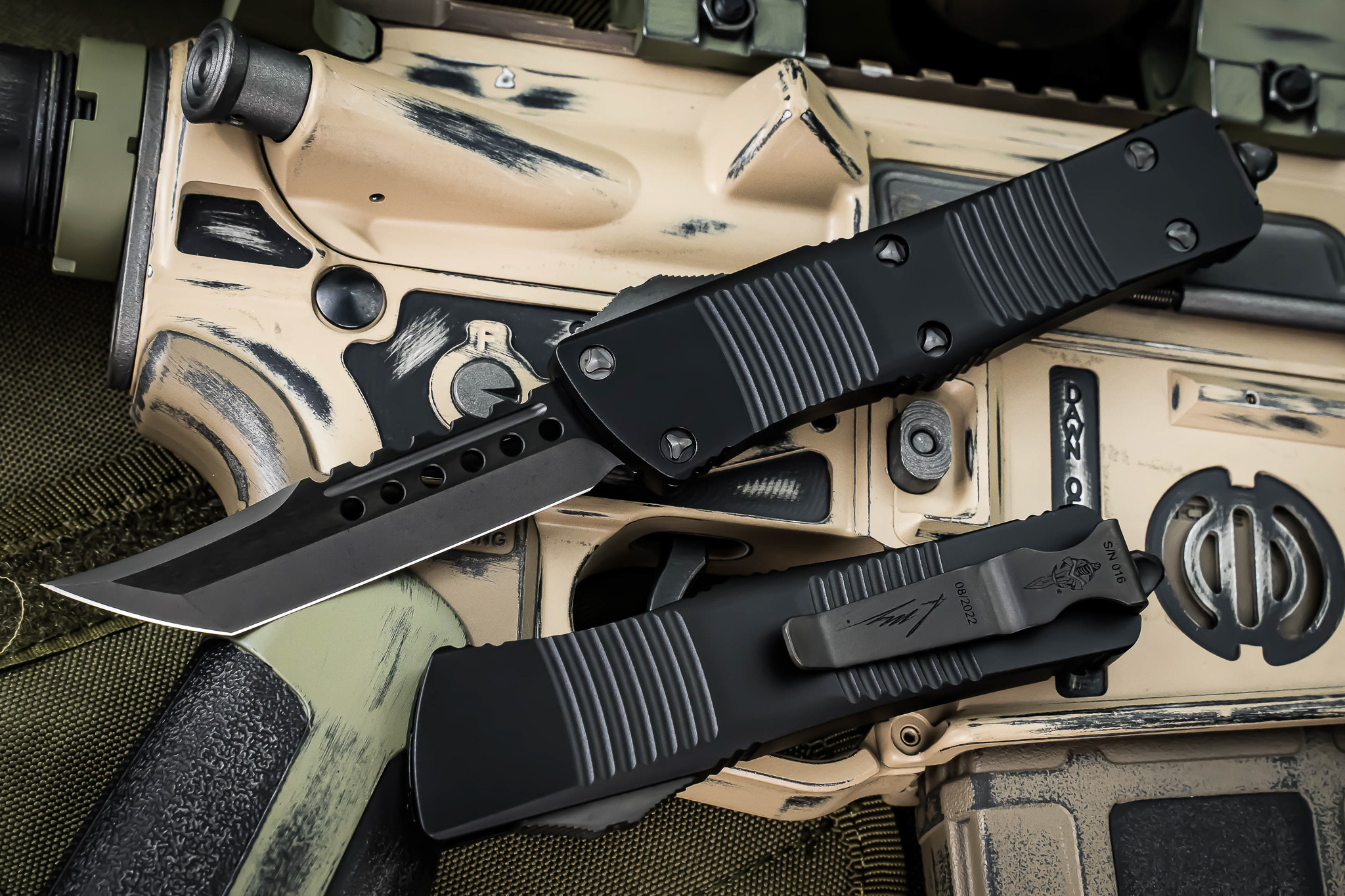 Microtech Troodon Shadow Hellhound OTF Automatic Knife Black 3" DLC ...