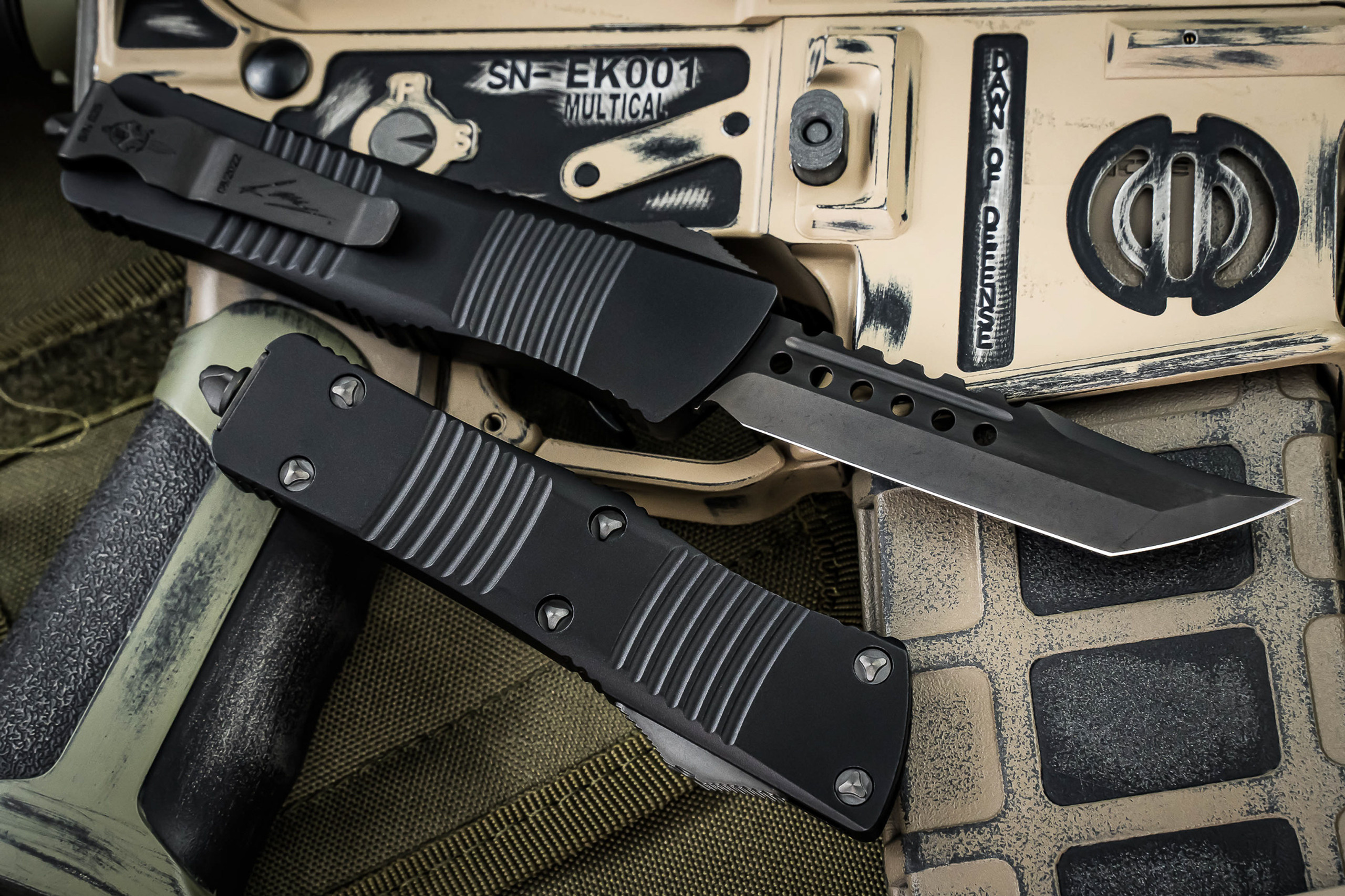Microtech Troodon Shadow Hellhound Otf Automatic Knife Black 3 Dlc