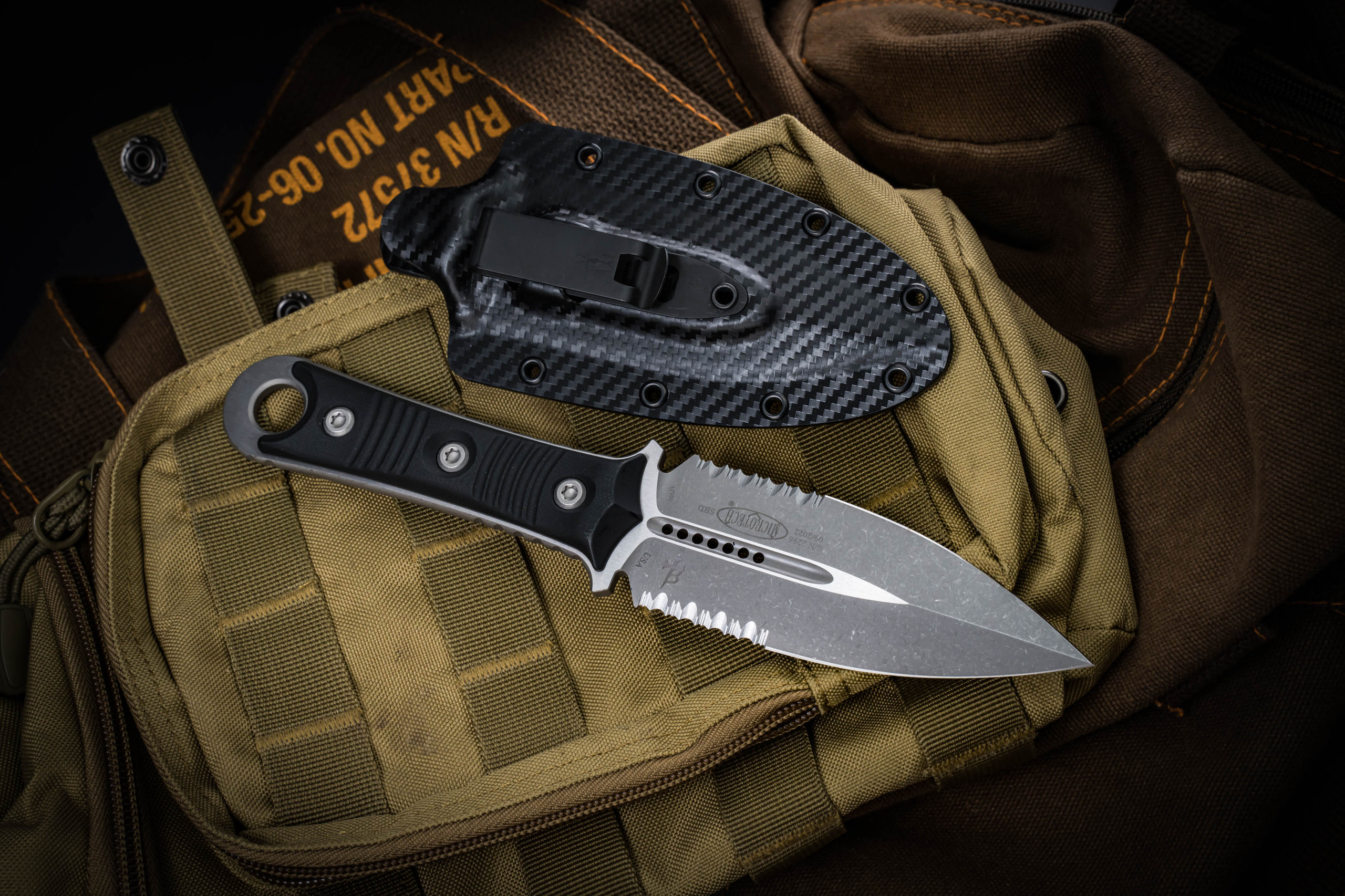 Microtechborka Blades Sbd Fixed Blade Knife Black 43 Serrated Dagger