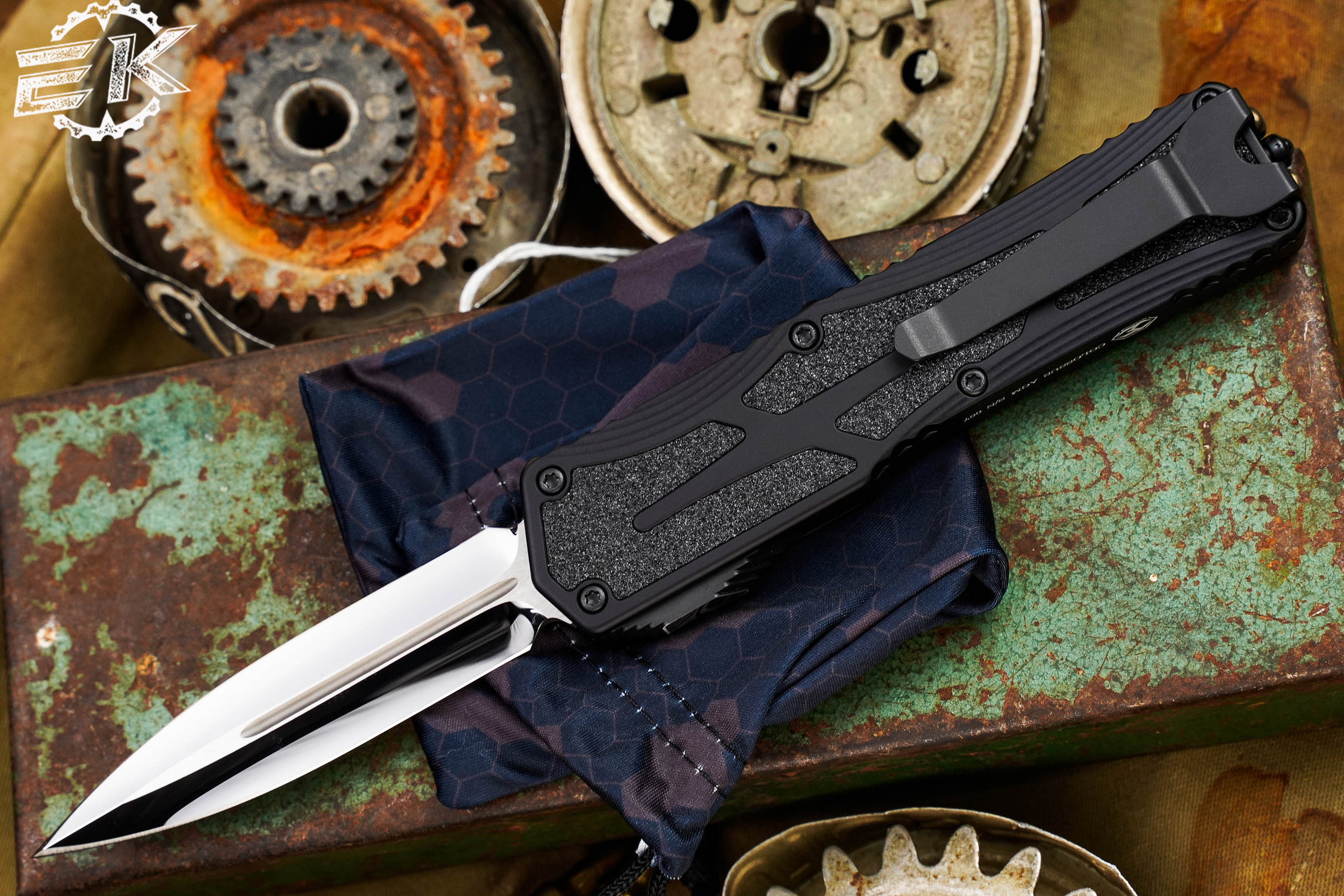 Heretic Knives Custom "Colossus" Black Aluminum 3.5" Mirror Polish Dagger