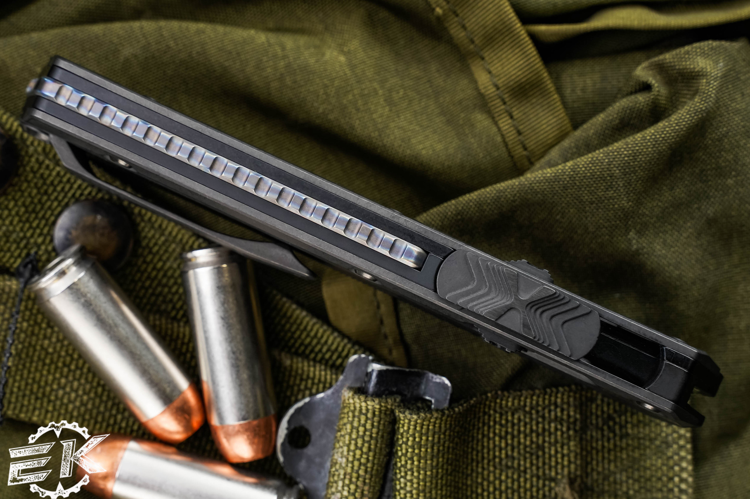 Marfione Custom "Glykon" OTF Knife Titanium/Aluminum 3.75" DLC ...
