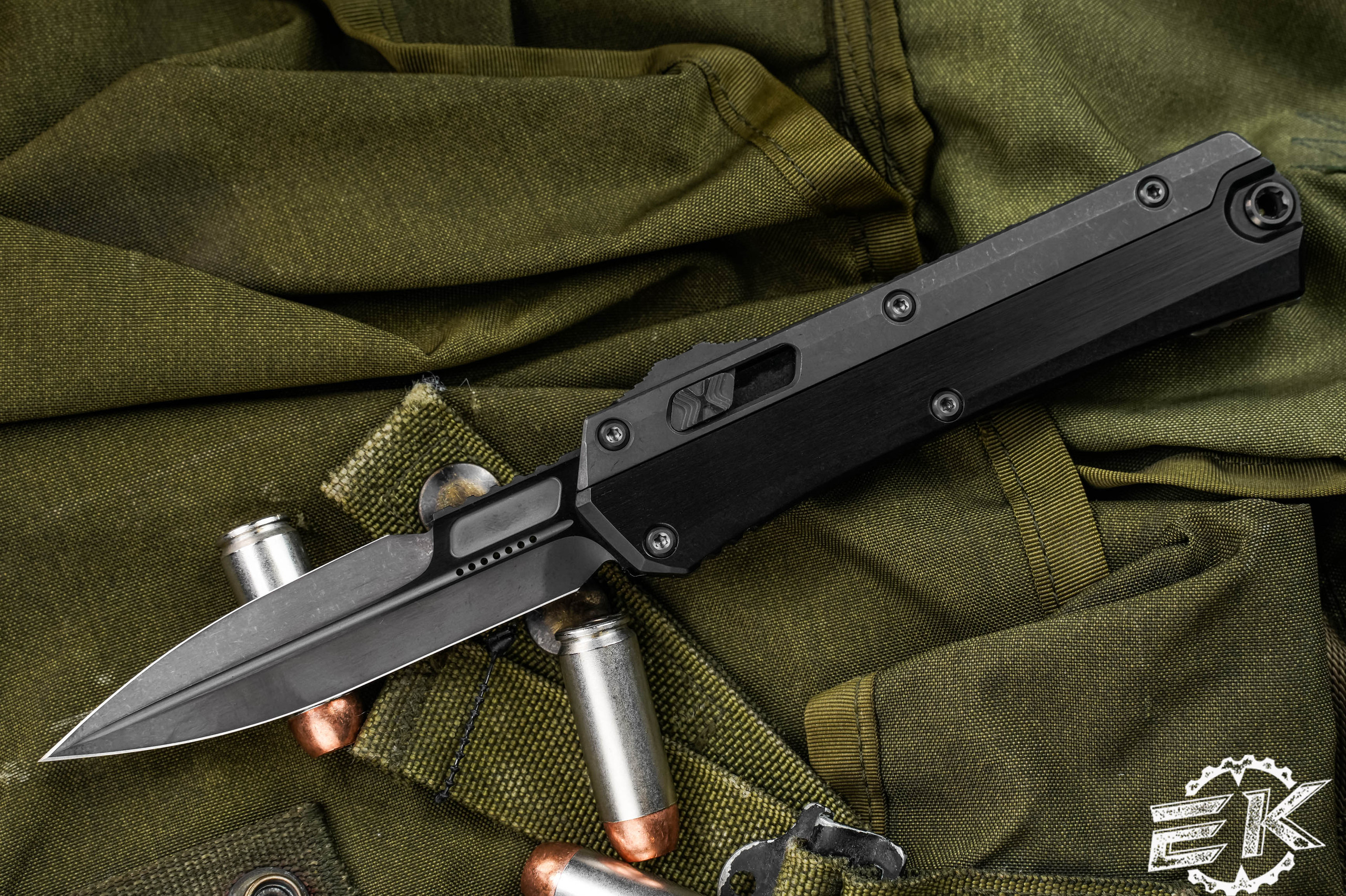 Marfione Custom "Glykon" OTF Knife Titanium/Aluminum 3.75" DLC ...