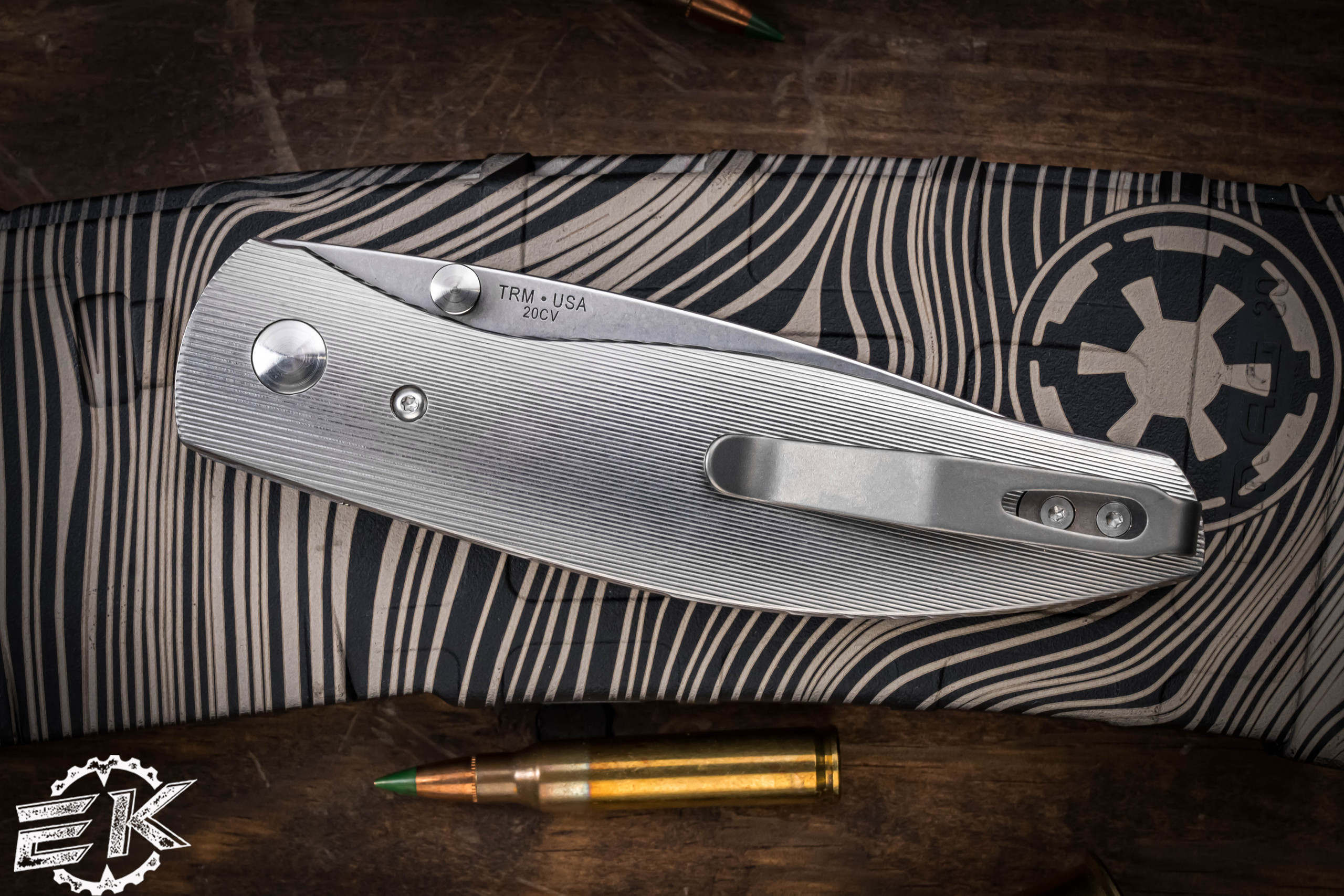 Three Rivers Manufacturing ATOM Folding Knife Titanium 3.5" Drop Point ...