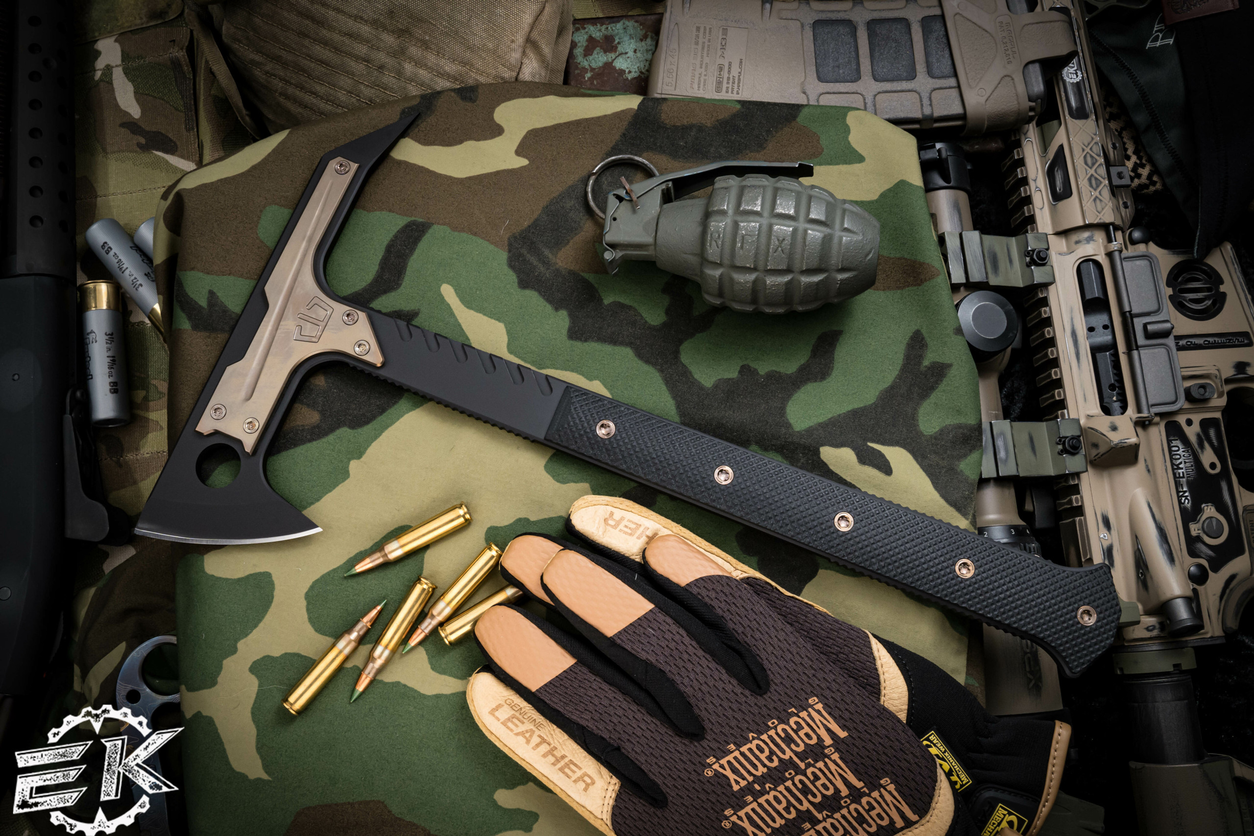 Blackside Customs Rykochet Tomahawk G10 Handle 15" Titanium Bronze ...