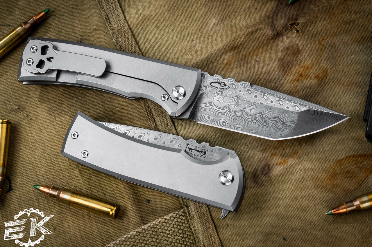 Chaves Knives 229 Redencion Kickstop Flipper Knife Titanium 3.6" Chisel ...