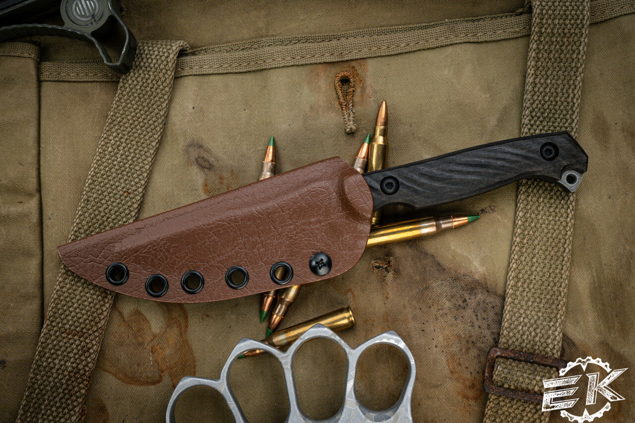 Toor Knives Krypteia Outlaw Fixed Blade Knife Ebony 4" Black Stonewash