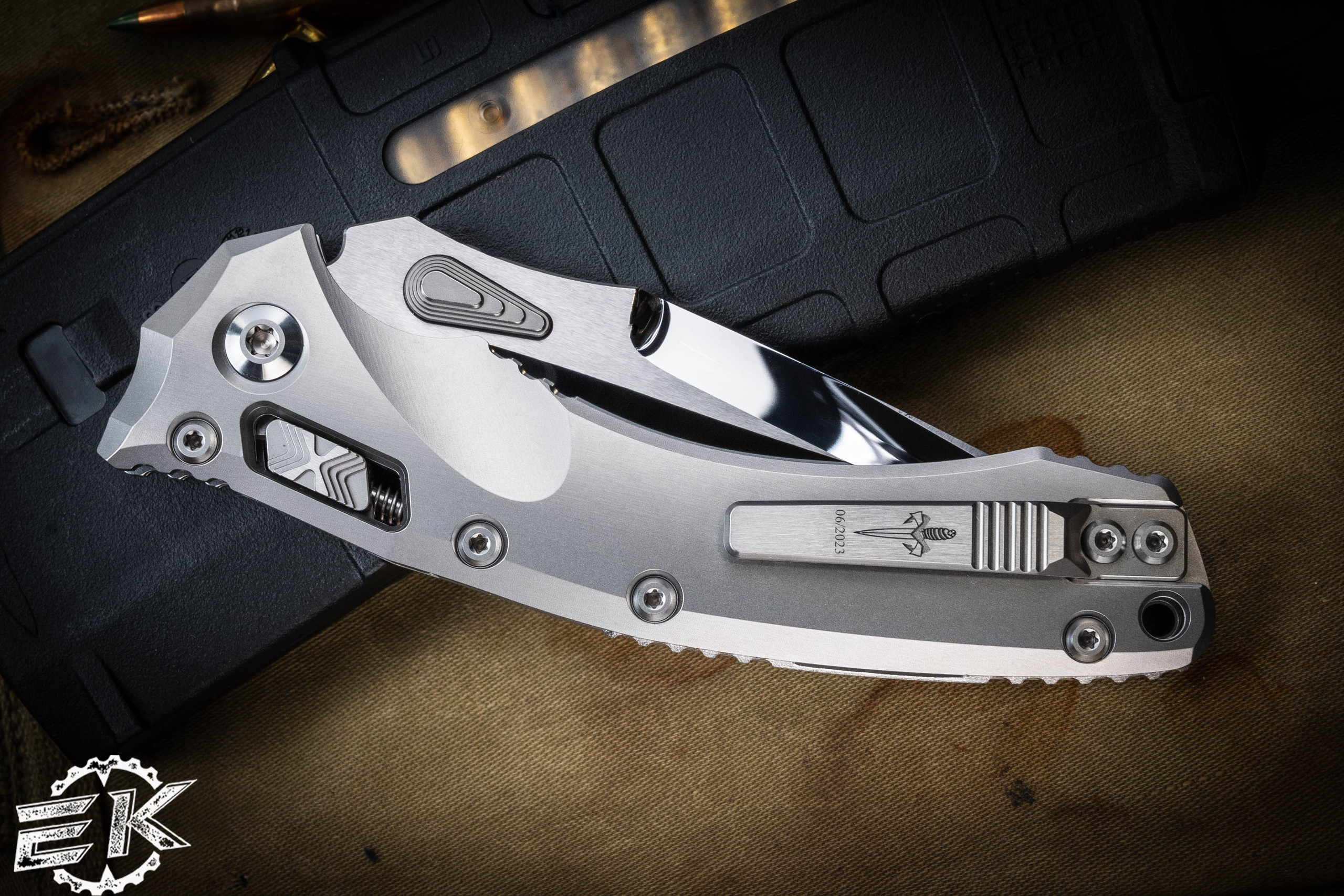 Marfione Custom Amphibian Ram-Lok Vapor Blast Titanium 4" Mirror Polish