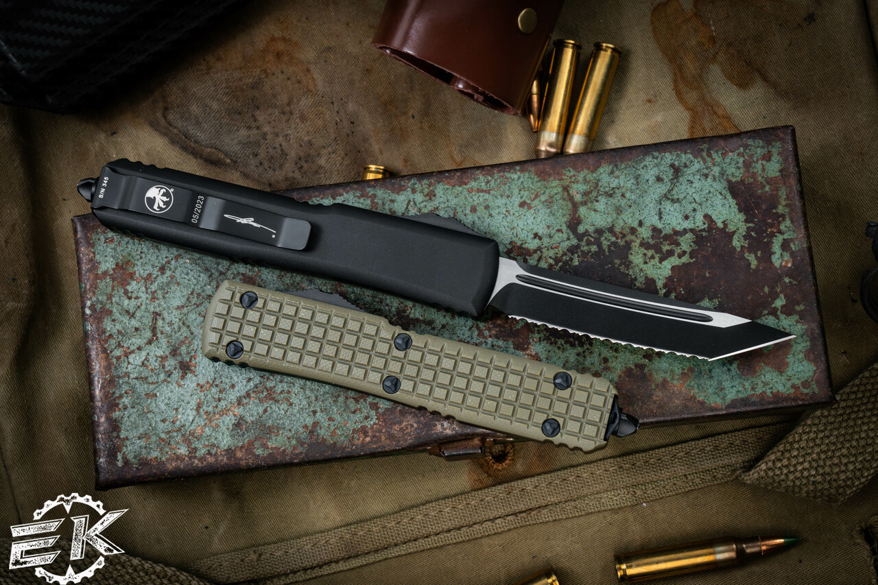 Microtech Ultratech OTF Knife Frag OD Green G10 3.4" Tanto Black ...
