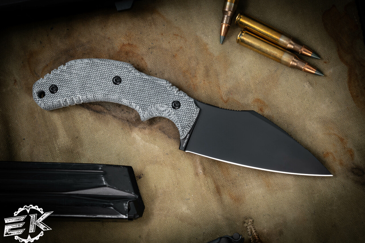 Bastinelli Knives Foreigner Fixed Blade Knife Black Micarta 3.35" PVD