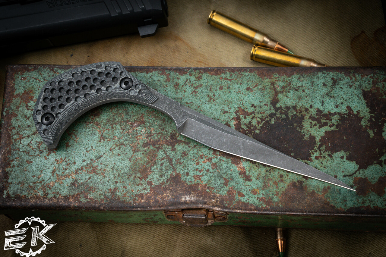 Bastinelli Knives "Gambler" Custom Carbon Fiber/G10 Fixed Blade Knife 3 ...