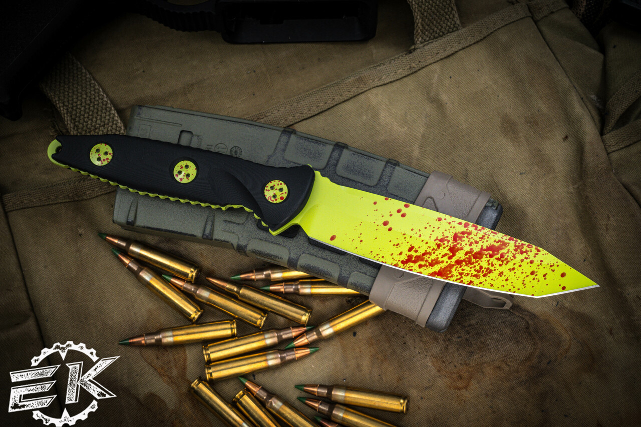 Microtech Socom Alpha Zombie Fixed Blade Knife Black G10 5" Tanto 114-1Z