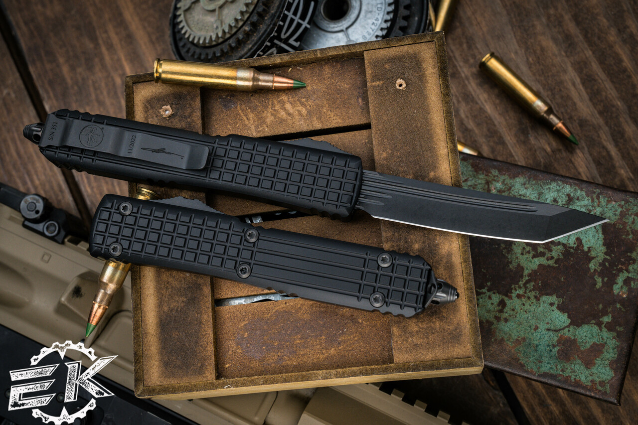 Microtech Ultratech OTF Delta Frag Shadow 3.4" DLC Tanto (Nickel Boron ...