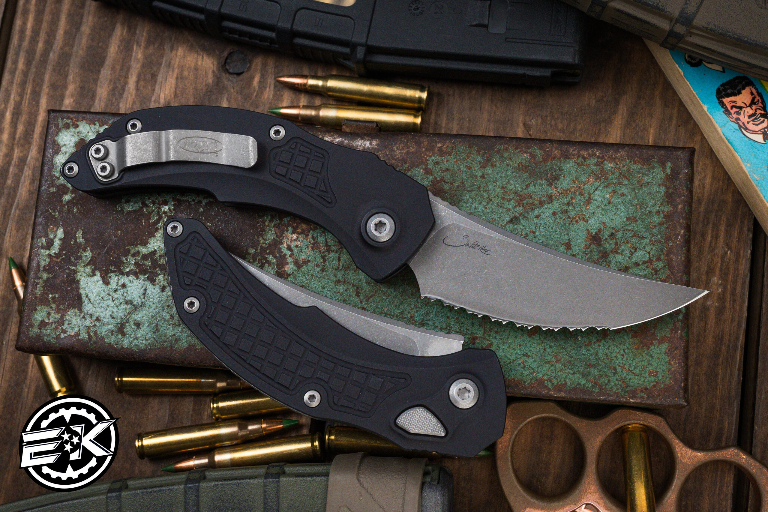 Microtech/Bastinelli Brachial Automatic Folding Knife 3.5" Persian ...