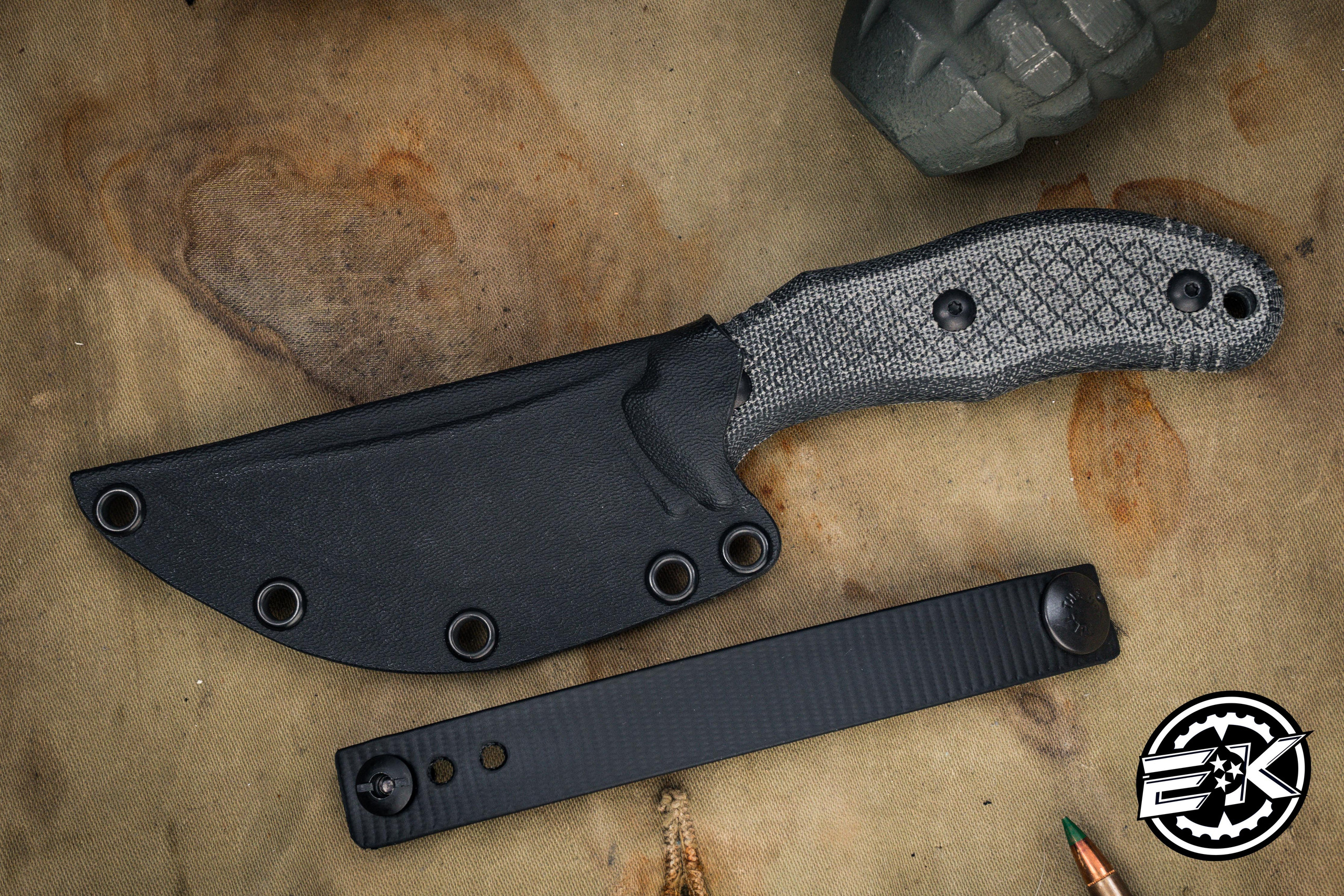 Bastinelli Knives "Chopper" Fixed Blade Black Micarta 3.5" M390 PVD ...