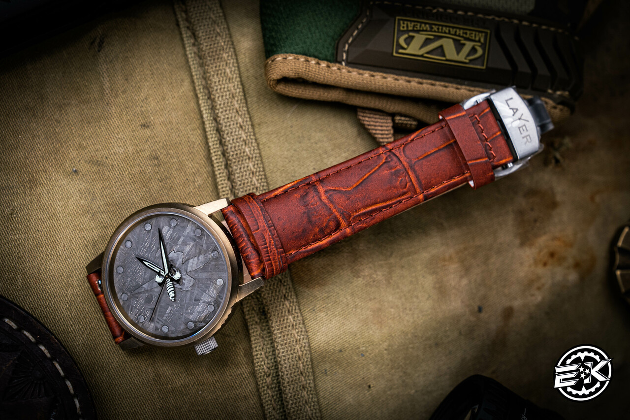 Marfione Custom/Layer Watches Meteorite Dial Titanium Watch, Swiss ...