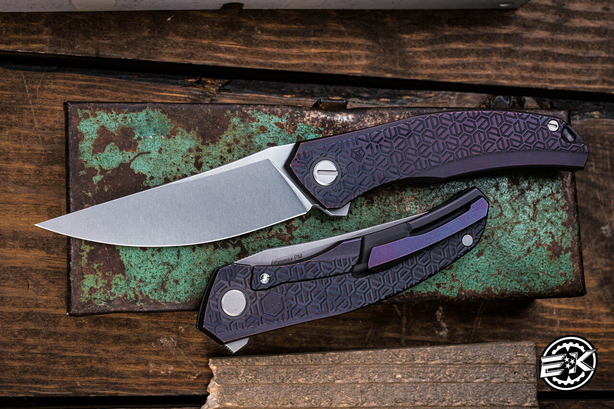 Shirogorov Quantum Ursus E-KAMO Titanium Purple 3.75" Stonewash-EKnives ...