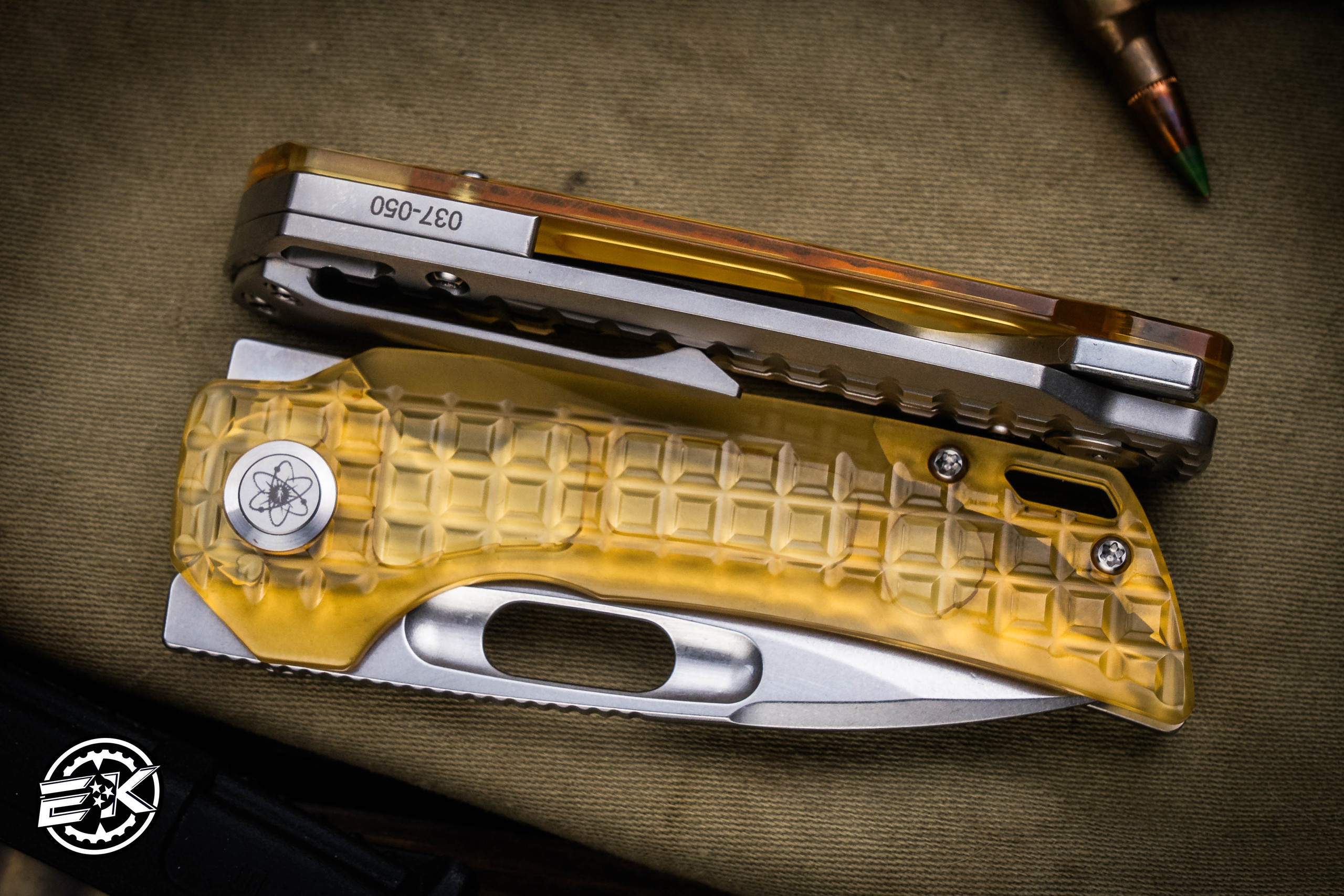EMP EDC Nymble Folding Knife Ultem Frag Titanium Framelock 3" Elmax ...