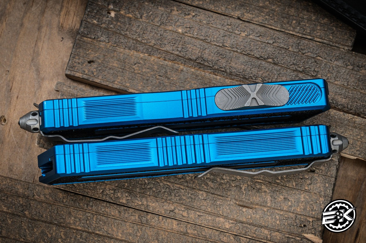 Microtech Scarab II Gen III OTF Automatic Knife Blue Aluminum 4" M390 ...