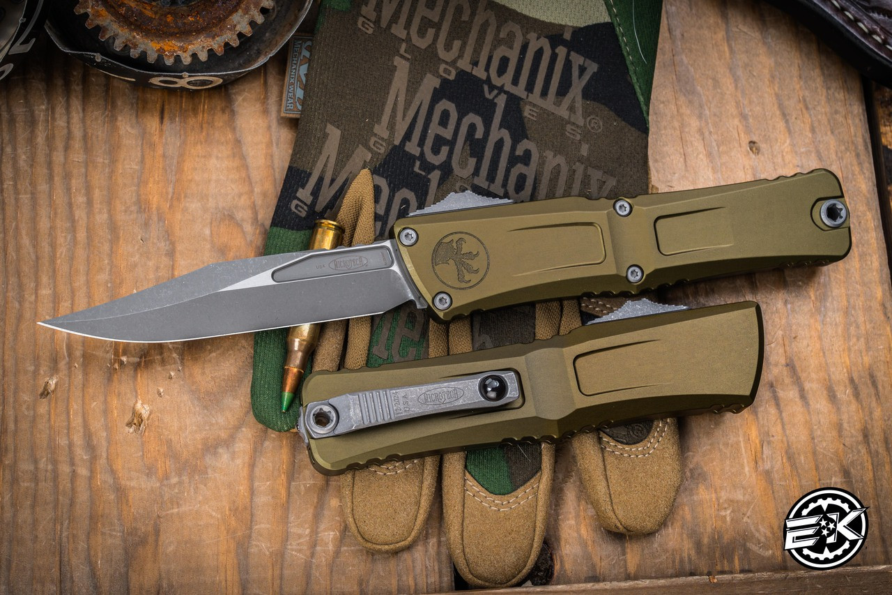 Microtech Combat Troodon Gen III OTF Automatic OD Green Aluminum 4 ...