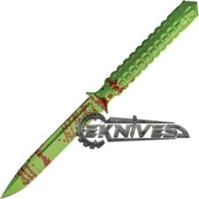 MICROTECH ADO ZOMBIE GREEN FIXED BLADE SERRATED 116-2Z