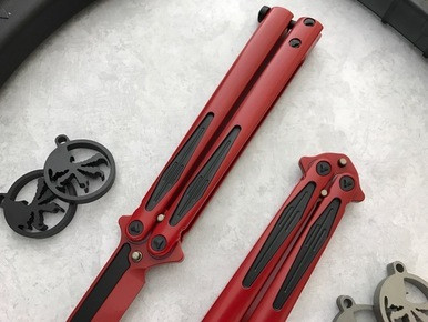 Microtech Tachyon III "Deadpool" Red/Black Balisong SE 173-1DP