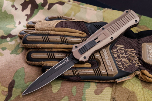 Benchmade Infidel OTF Automatic Burnt Bronze D/E 4" Dagger Black 3300BK ...