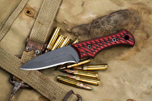 RMJ Tactical/Tracker Dan Graymatter/Bloodshark Set Red Micarta