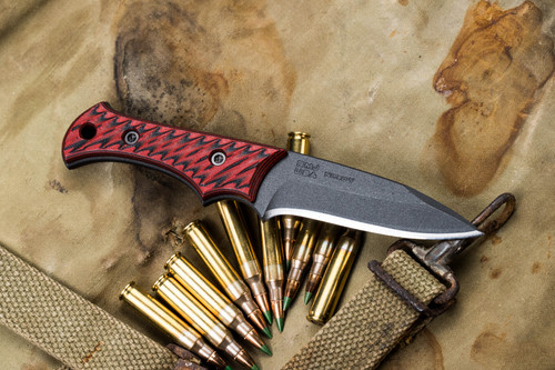 RMJ Tactical/Tracker Dan Graymatter/Bloodshark Set Red Micarta