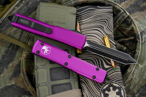 Microtech Ultratech Spartan Violet Otf Automatic Knife 34 Black 223 1vi
