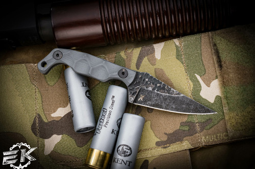 Stroup Knives MINI MOD 1 Fixed Blade Knife Grey G10 3" Acid Wash Drop Point