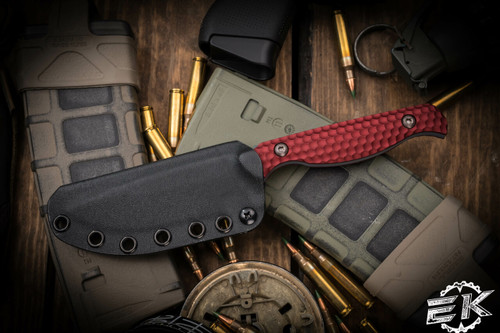 Toor Knives Mutiny Rum Red Fixed Blade Knife 4" Drop Point Gray