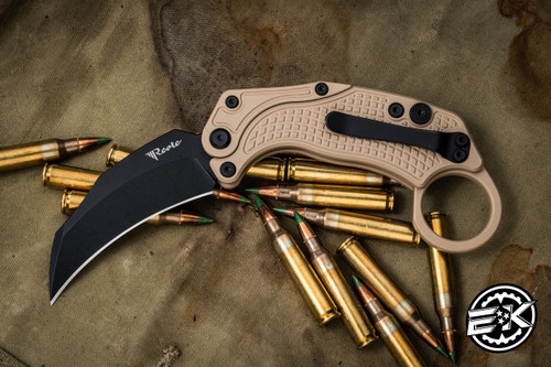 Reate Exo K Karambit Button Lock Knife Tan Aluminum 3 Pvd Trainer