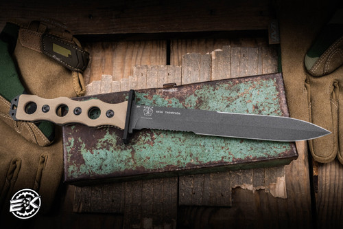 Benchmade SOCP Fixed Blade Knife Desert Tan G10 7.1" 3V Dagger Serrated ...