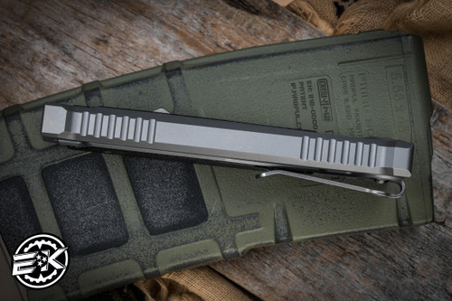 Reate Exo M Otf Gravity Knife Titaniumblack Micarta 295 Drop Point Satin