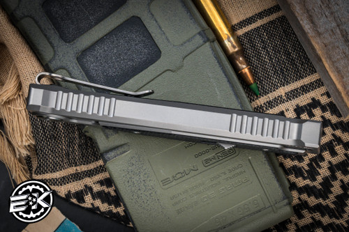 Reate Exo M Otf Gravity Knife Titaniumblack Micarta 295 Tanto Edge Satin