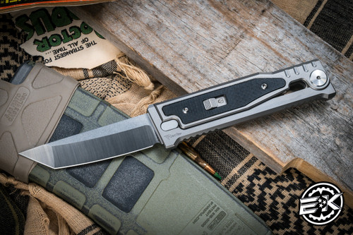 Reate Exo M Otf Gravity Knife Titaniumblack Micarta 295 Tanto Edge Satin